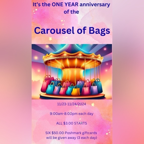 Tops | 15 Carousel Of Bags Thanks For Your Purchase | Poshmark
